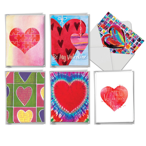 Lots of Hearts, Assorted Set Of 36 Printed Valentine's Day Notecards ...