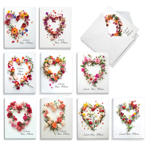 Love You Mom, Assorted Set Of 20 Printed Mother's Day Notecards ...