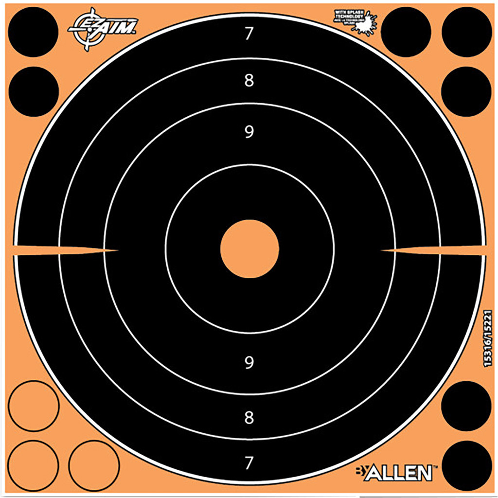 EzAim Splash Bullseye Paper Target 8x8 - Freedom Armory