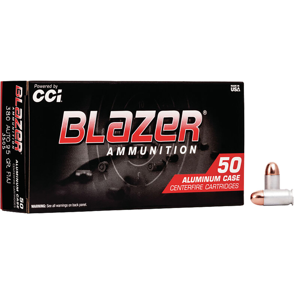 CCI Blazer Pistol Ammo 380 ACP 95 gr. Total Metal Jacket 50 rd ...