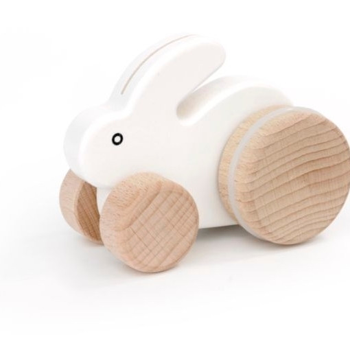 Hopping Rabbit Push Pull Toy | Natural Toddler Toys | Push Pull