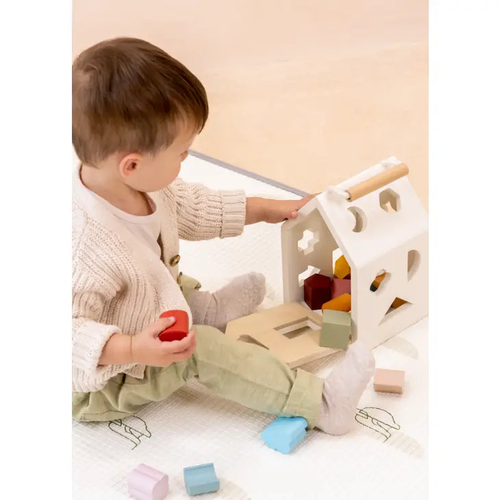 Wooden Shape Sorter House for Toddlers | Our Green House