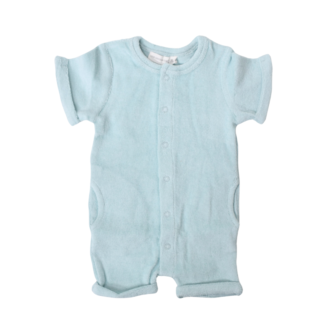 Organic Baby Clothes | Soft Terry Romper | Sky Blue