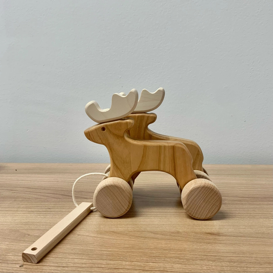 Wooden Push Pull Toy Deer | Toddler Pull Toys