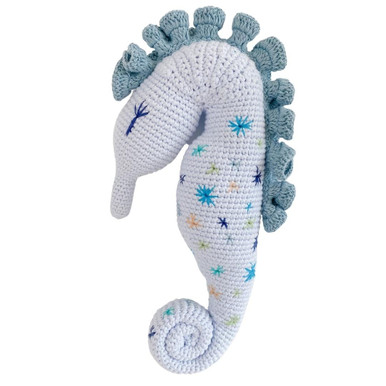 Large Seahorse Stuffed Animal | Organic Cotton Baby Safe Toy | Handmade