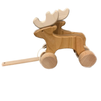 Wooden Push Pull Toy Deer | Toddler Pull Toys
