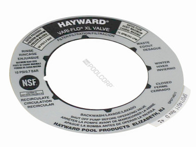 Decal, Hayward Vari-Flo XL Valve, 6 Position