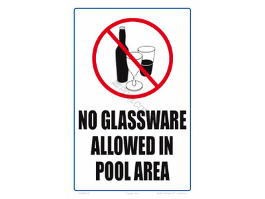 No Glassware Allowed Sign