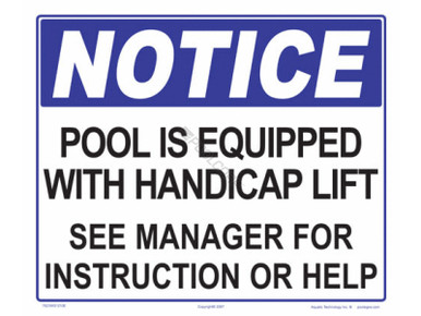Handicap Lift Available Sign