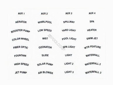 4-Button Spa Side Remote Label Set