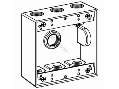 2-Gang Box W/ 7 .75" Holes