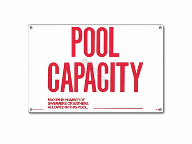 18"X12" Pool Capacity Sign