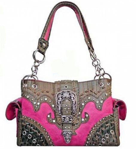 Concealed Carry Cross Body Leather Gun Purse with Slash Resistant Strap
