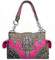 Pink Western Rhinestone Detailed Buckle Conceal and Carry Purse