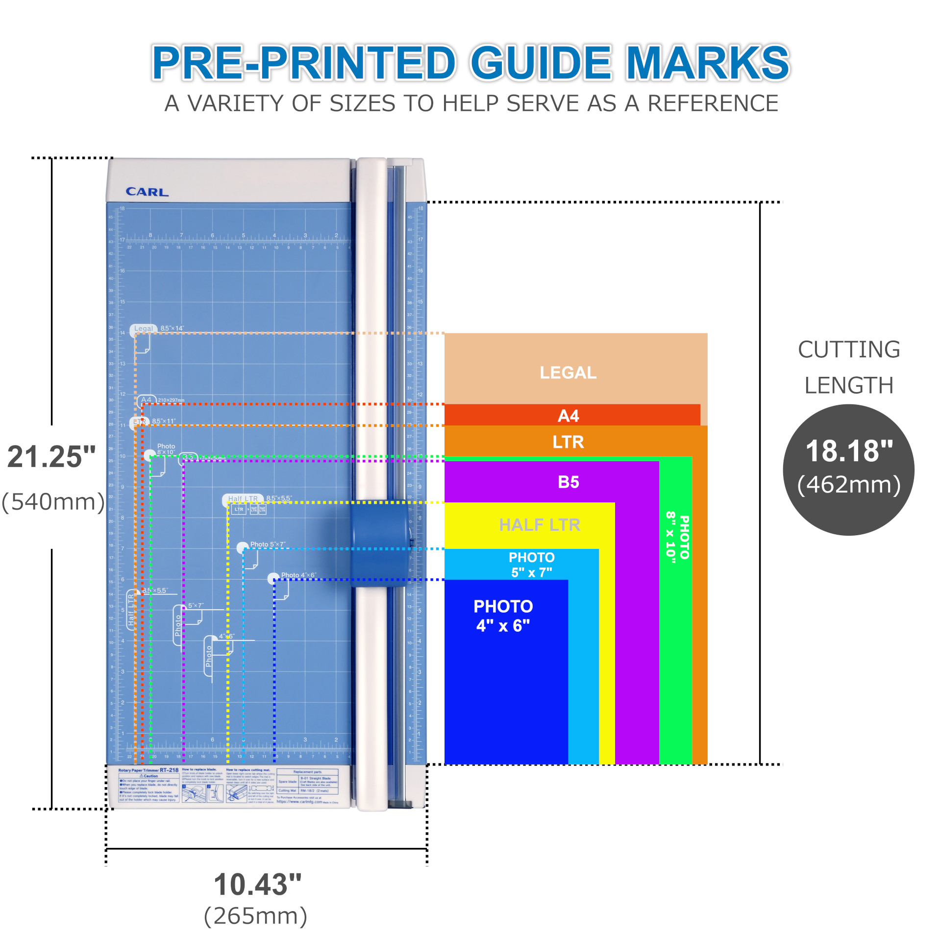 PAPER TRIMMER, ROTARY PAPER CUTTER, 12" CUT LENGTH, 10 SHEET CAPACITY ...