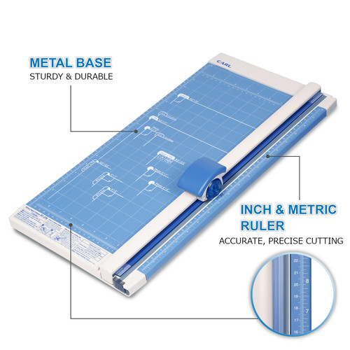PAPER TRIMMER, ROTARY PAPER CUTTER, 12" CUT LENGTH, 10 SHEET CAPACITY ...