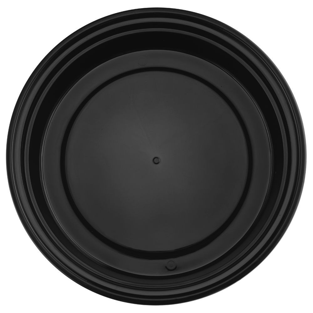 Black 32oz Round Plastic Containers w/ Lids (150/cs)