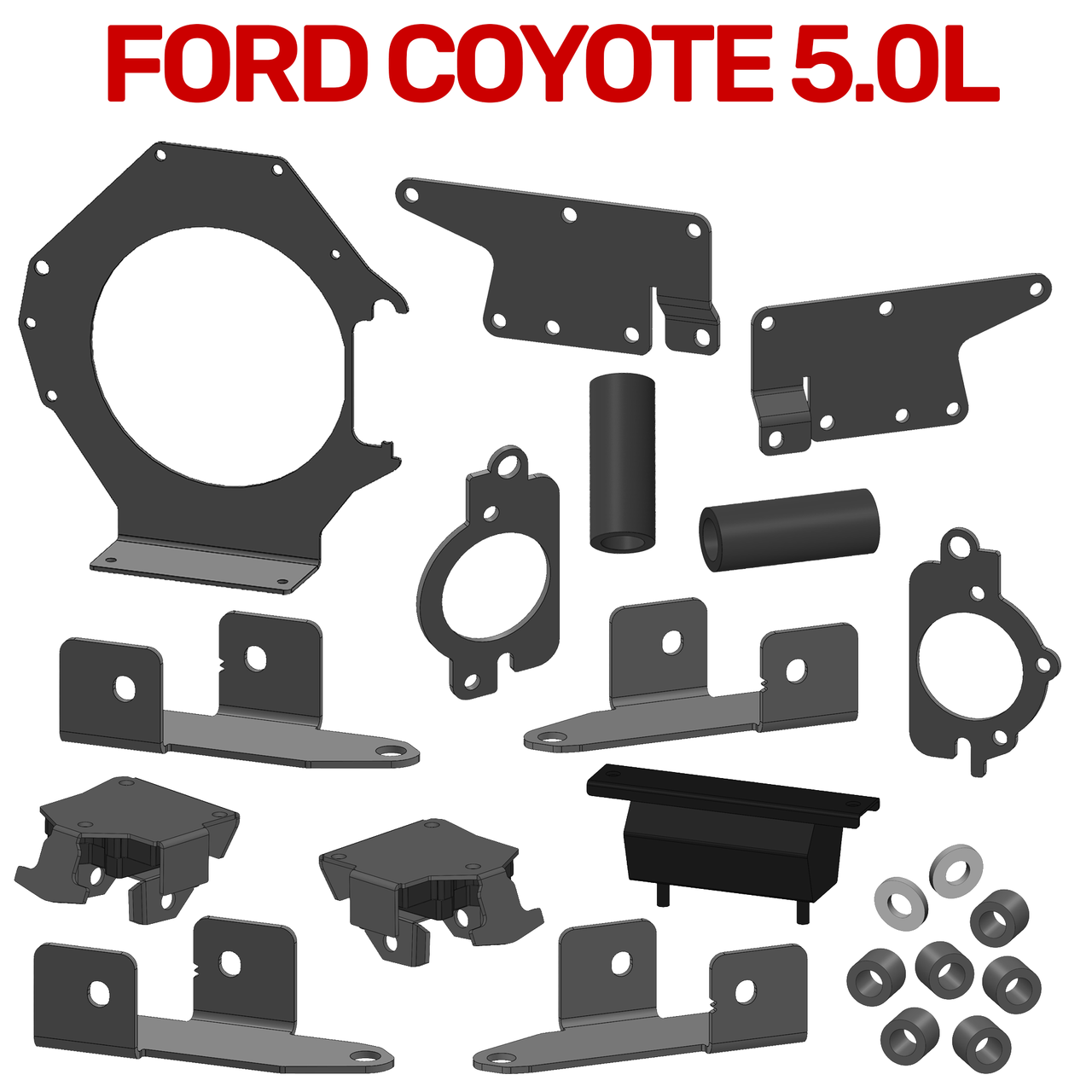 Ford 5.0L Coyote Engine Mounting Kit (For Mechman Running Engine Stand ...