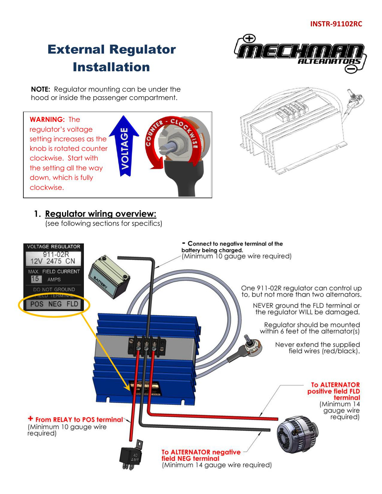 91102R External Regulator Installation (Blue Box) - Mechman Alternators