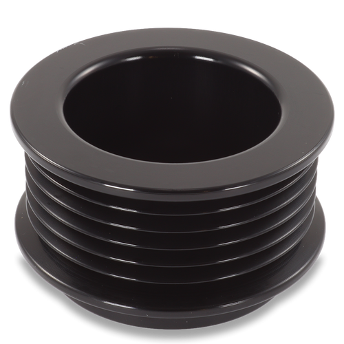 54mm 6 rib pulley, extended shoulder, hard anodized alum - Mechman ...