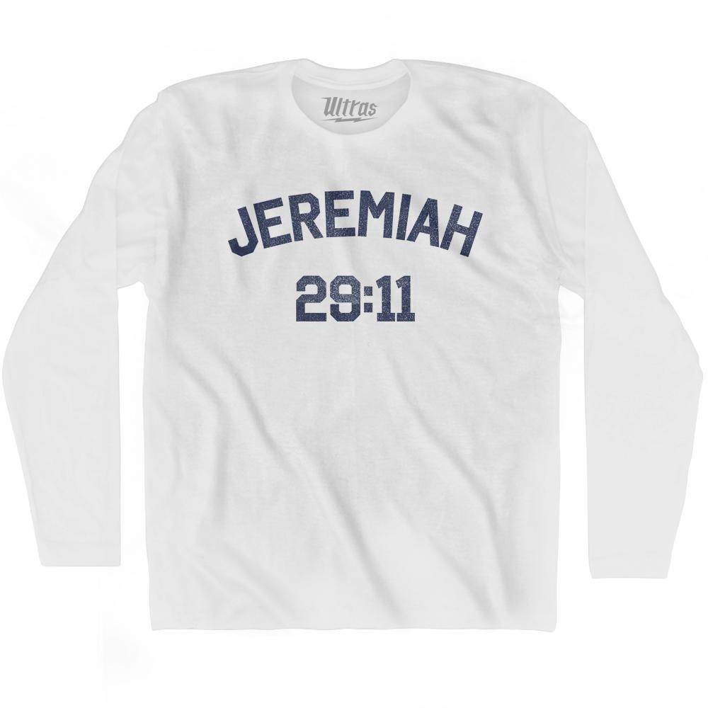 Jeremiah 29 11 Adult Cotton Long Sleeve T-Shirt - White
