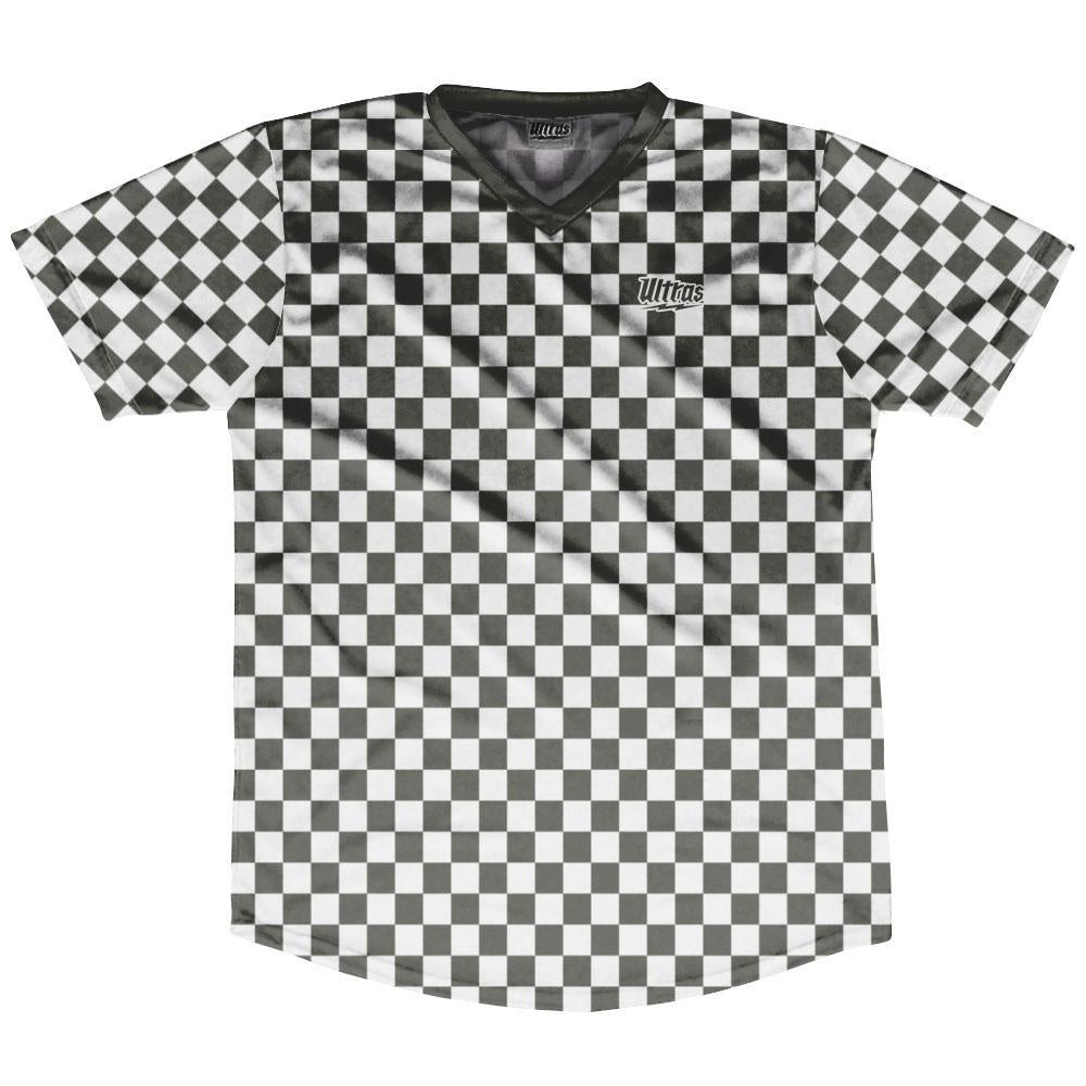 Ultras Micro Checkerboard Soccer Jersey-Dark Grey & White