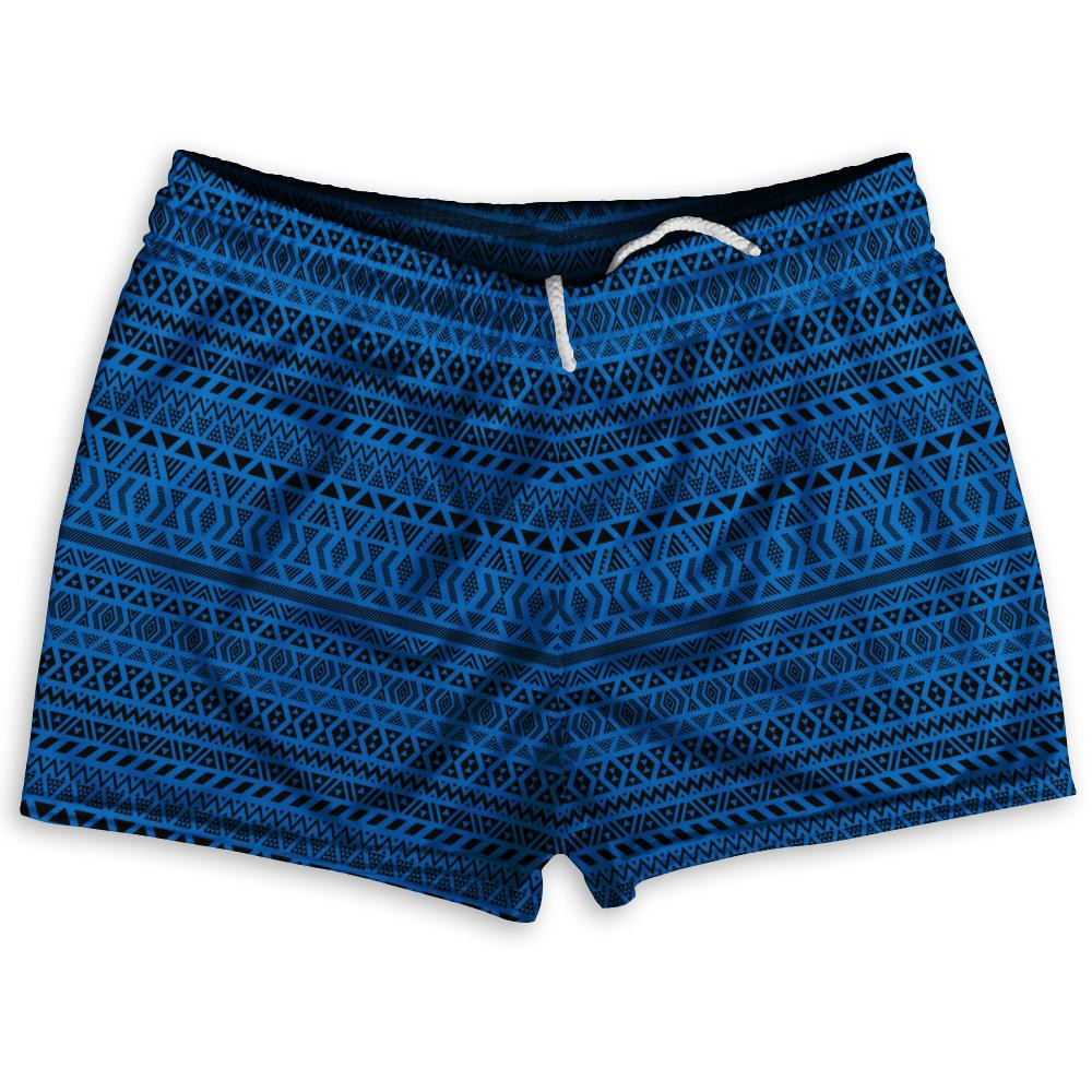 Maori Athletic Shorts Shorty Short Gym Shorts 2.5"Inseam Made in USA-Cyan