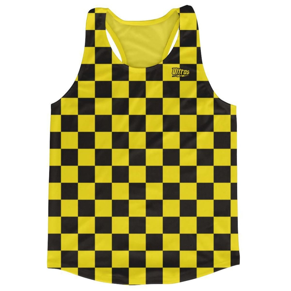 Yellow & Black Checkerboard Running Tank Top Racerback Track and Cross ...