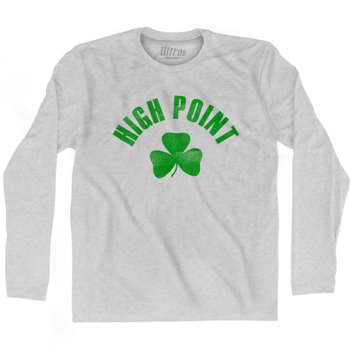 High Point Shamrock Cotton Long Sleeve T-shirt-Grey Heather