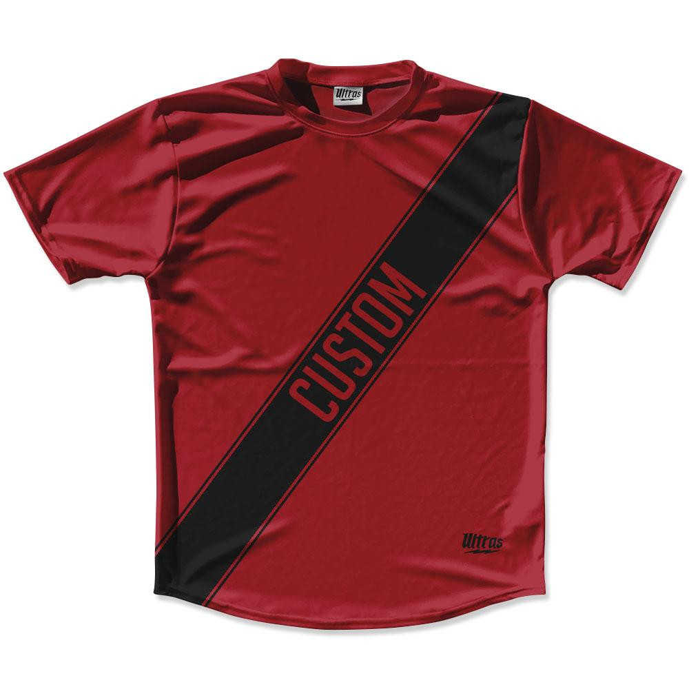 Cardinal Red & White Custom Sash Running Shirt Made in USA-Cardinal Red ...