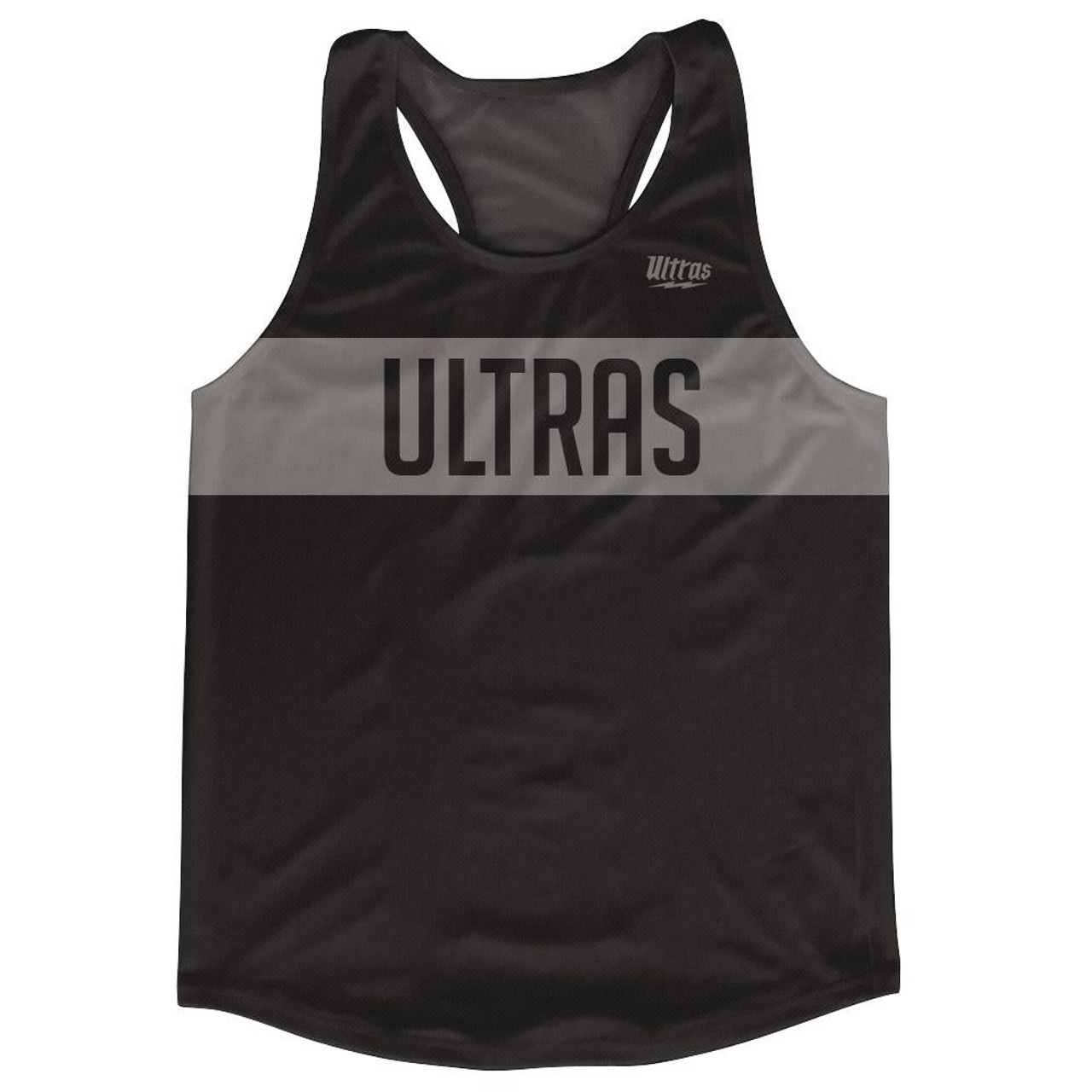 Ultras Black And Medium Grey Finish Line Running Tank Top Racerback