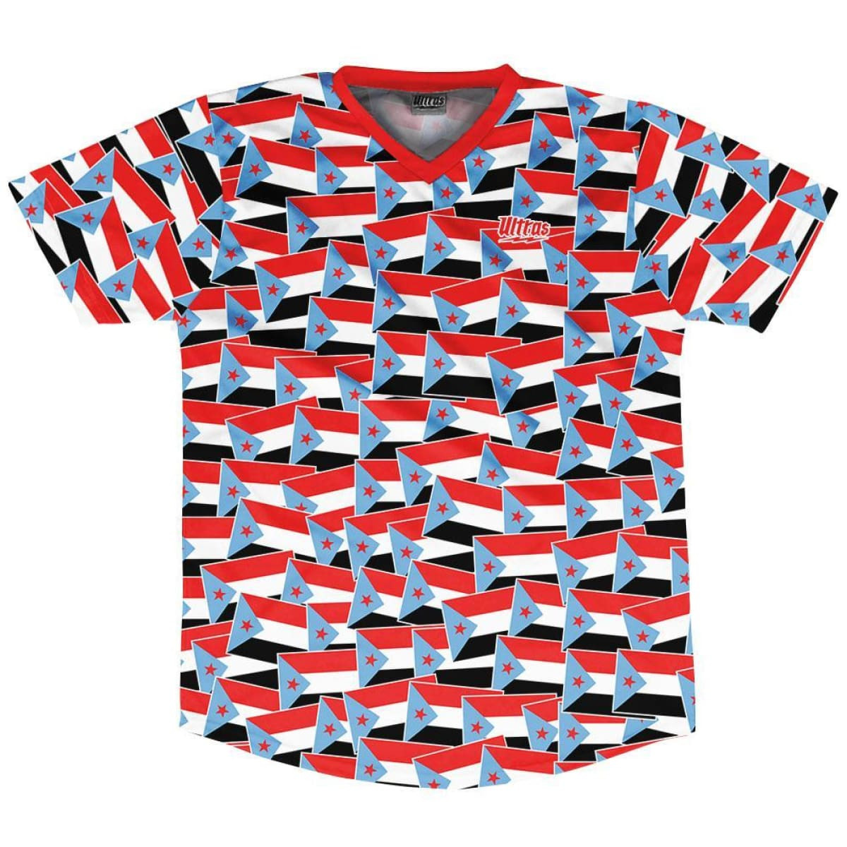 Ultras South Yemen Party Flags Soccer Jersey Made In USA-Blue Red