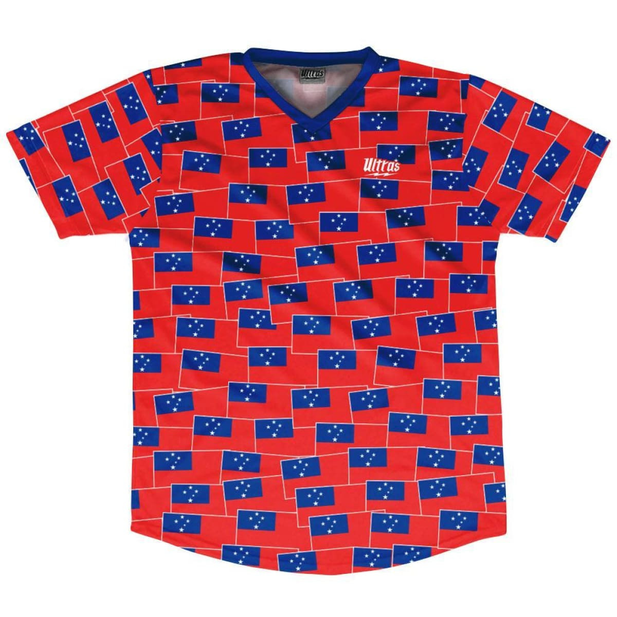 Ultras Samoa Party Flags Soccer Jersey Made In USA-Red Blue