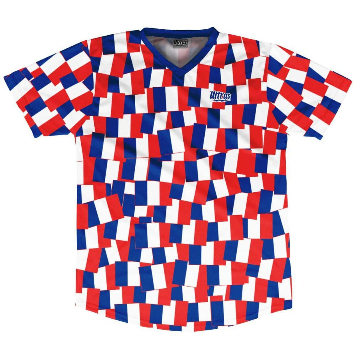 Ultras France Party Flags Soccer Jersey Made In USA-Blue Red