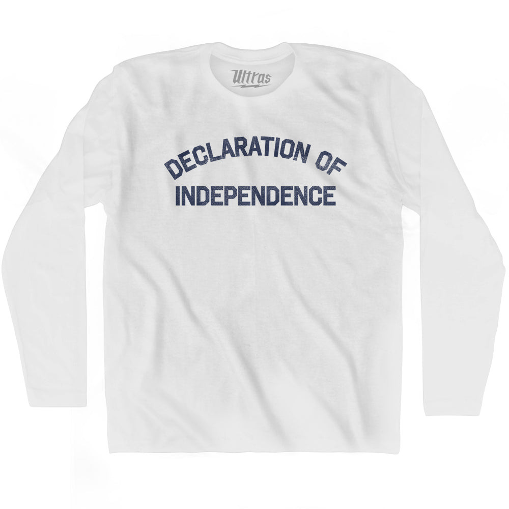 Declaration Of Independence Adult Cotton Long Sleeve T-shirt - White