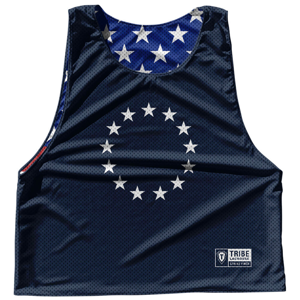 Stars and Stripes Old Glory Mesh Reversible Lacrosse Pinnie Made In USA ...