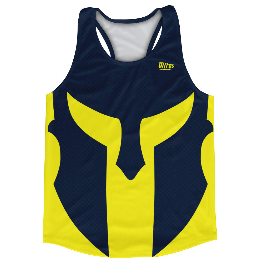 Spartan Running Track Tops Made In USA - Blue Navy And Yellow Bright