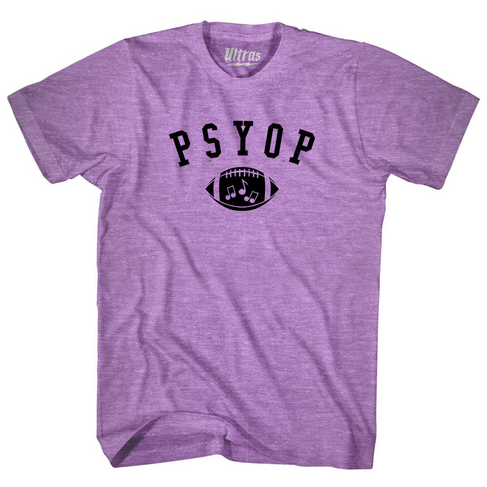 PSYOP Football Adult Tri-Blend T-shirt Athletic Purple