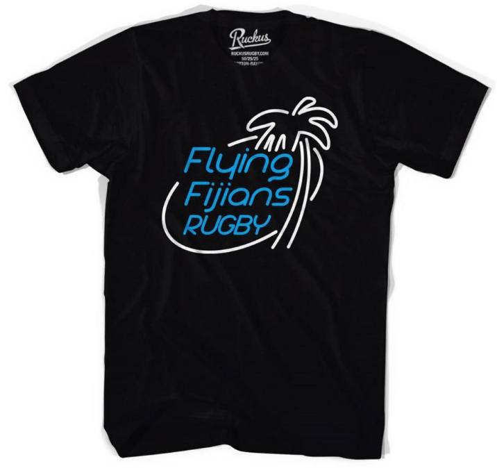ADULT 3X-LARGE- Fiji Flying Fijians Rugby T-shirt - Black- Final Sale S3X1