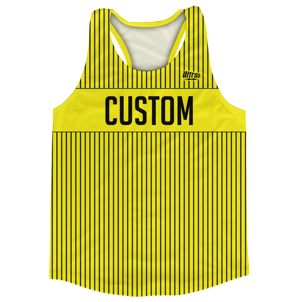 Pinstripes Custom Finish Line Running Track Tops Made In USA - Yellow ...