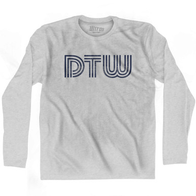 Detroit DTW Airport Adult Cotton Long Sleeve T-shirt - Grey Heather