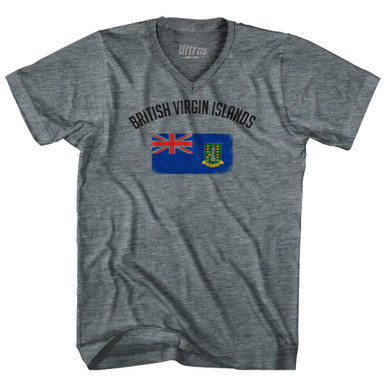 British Virgin Islands Country Flag Heritage Tri-Blend V-Neck Womens ...