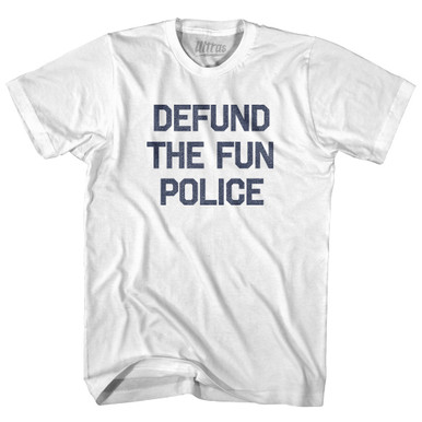 Defund The Fun Police Youth Cotton T-shirt - White