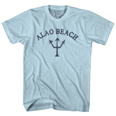American Samoa Alao Beach Trident Adult Cotton T-Shirt - Light Blue