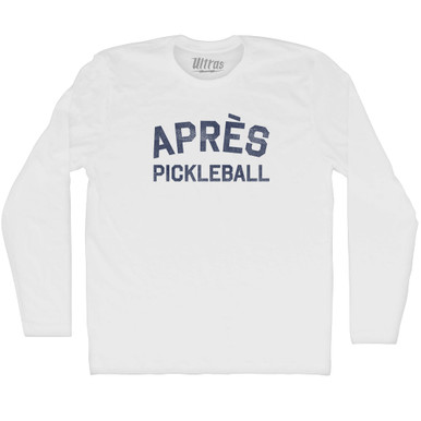 Apres Pickleball Adult Cotton Long Sleeve T-shirt-White