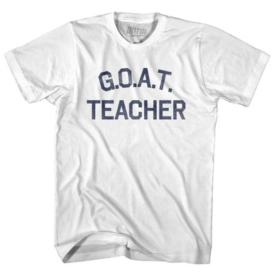 G.O.A.T (GOAT) Teacher Adult Cotton T-shirt-White