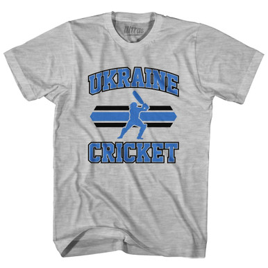 Ukraine 90's Cricket Team Cotton Adult T-shirt-Grey Heather