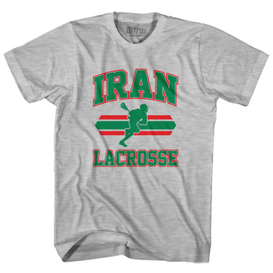 Iran 90's Lacrosse Team Cotton Adult T-shirt-Grey Heather