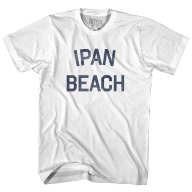 Guam Ipan Beach Adult Cotton Vintage T-shirt-White