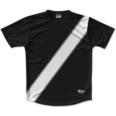 Black & White Sash Running Shirt Made in USA-Black & White